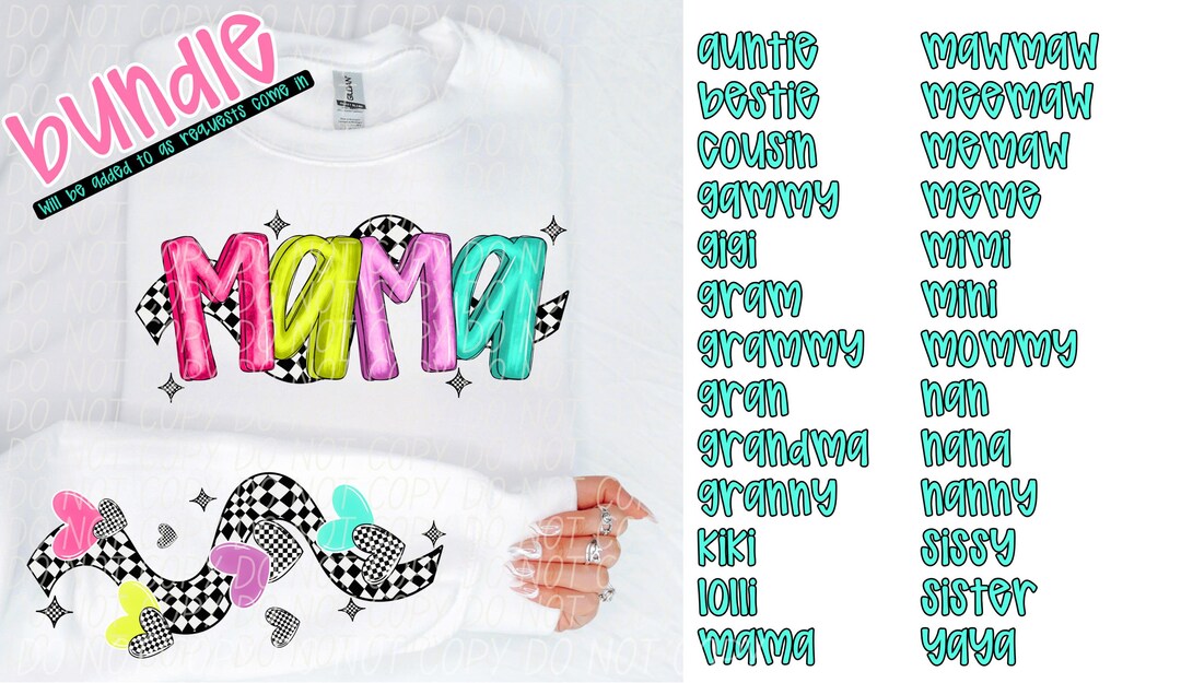 FAMILY NAME BUNDLE, Valentines Day Bundle, Names Digital for ...