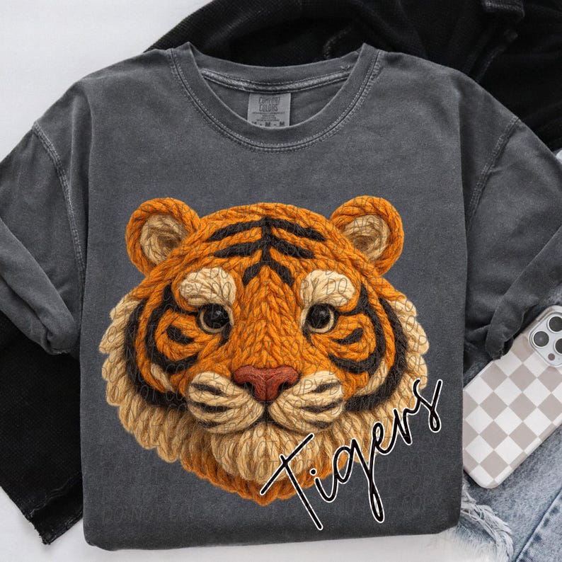 TIGERS Png, Faux Yarn Tigers Png, Yarn Mascot Png, Tigers Digital for ...