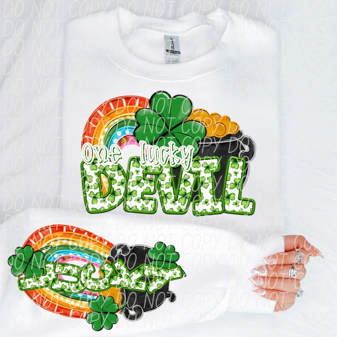 DEVILS St. PATRICKS Day Digital for Sublimation & Dtf, One Lucky Devil ...