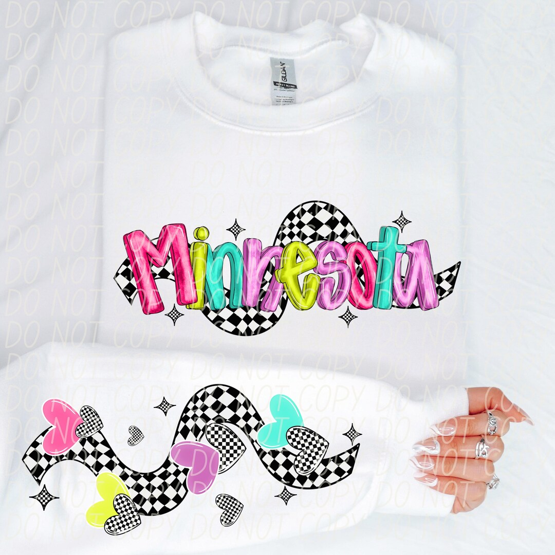 MINNESOTA Png, Minnesota W/heart Sleeve Png, Minnesota Valentines Day ...