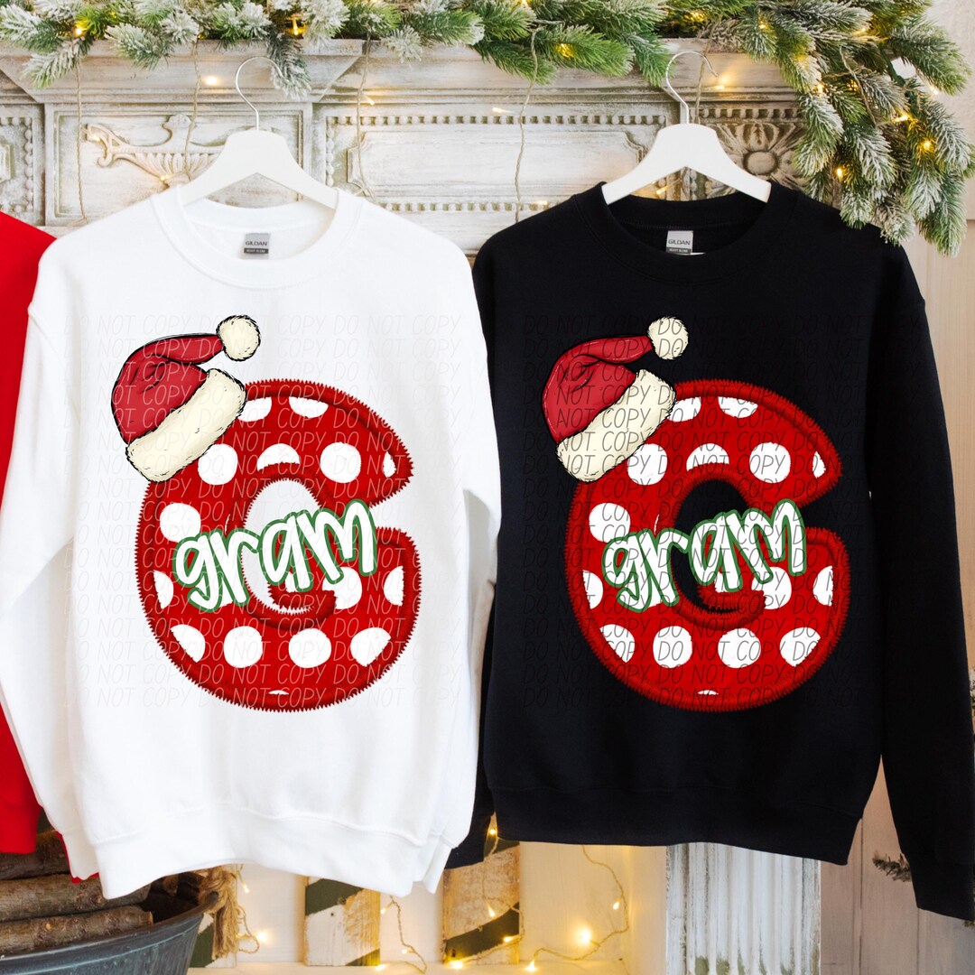 GRAM CHRISTMAS Faux Embroidery Digital for Sublimation & Dtf, Gram Png ...
