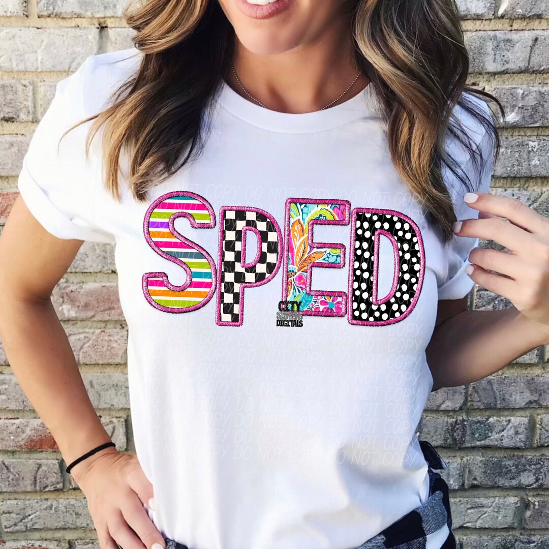 SPED Png, Faux Embroidery, Digital for Sublimation and Dtf, Teacher ...