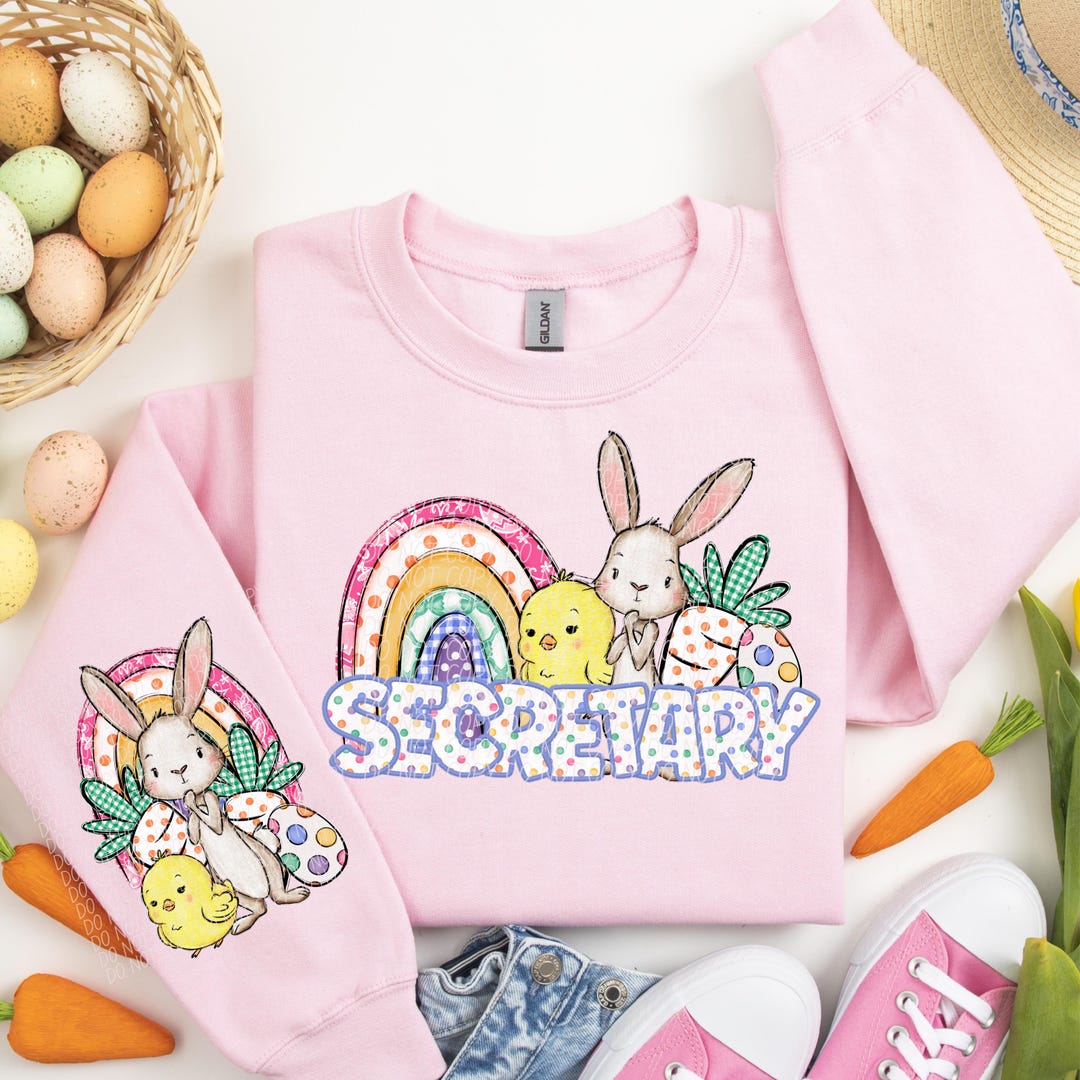 SECRETARY Png, Easter Faux Embroidery Digital, Easter Secretary Digital ...