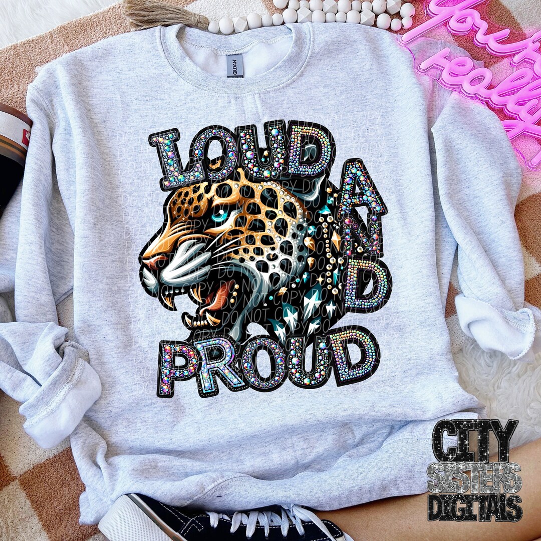 LOUD PROUD JAGUARS Png, Rhinestone Faux Embroidery Jaguars, Rhinestone ...