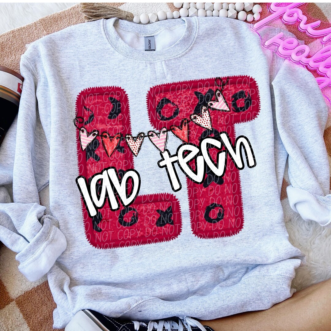 LAB TECH Png, Lab Tech Valentines Day Faux Embroidery Digital for ...