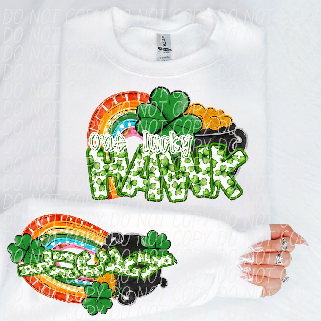 HAWKS St. PATRICKS Day Digital for Sublimation & Dtf, One Lucky Hawk ...