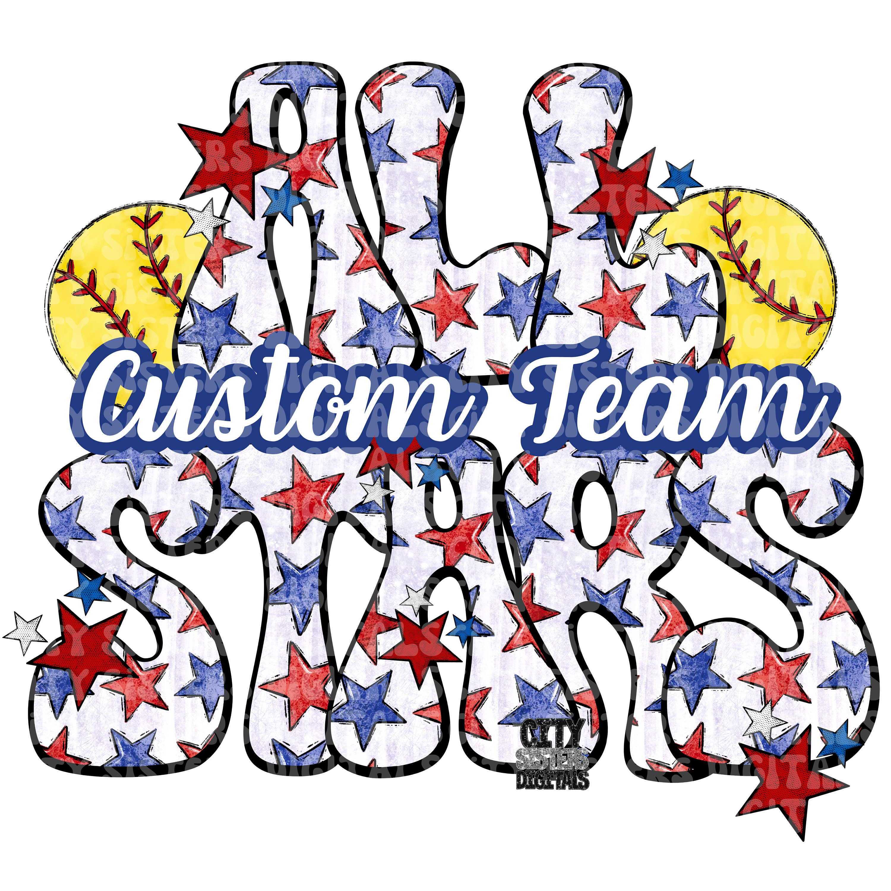 CUSTOM ALL STARS Png, All Stars Baseball Png, All Stars Softball Png ...