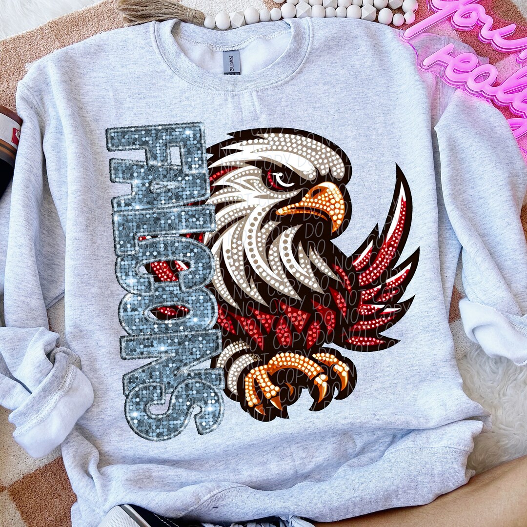 FALCONS Rhinestone Glitter Faux Embroidery Png, Rhinestone Falcons ...