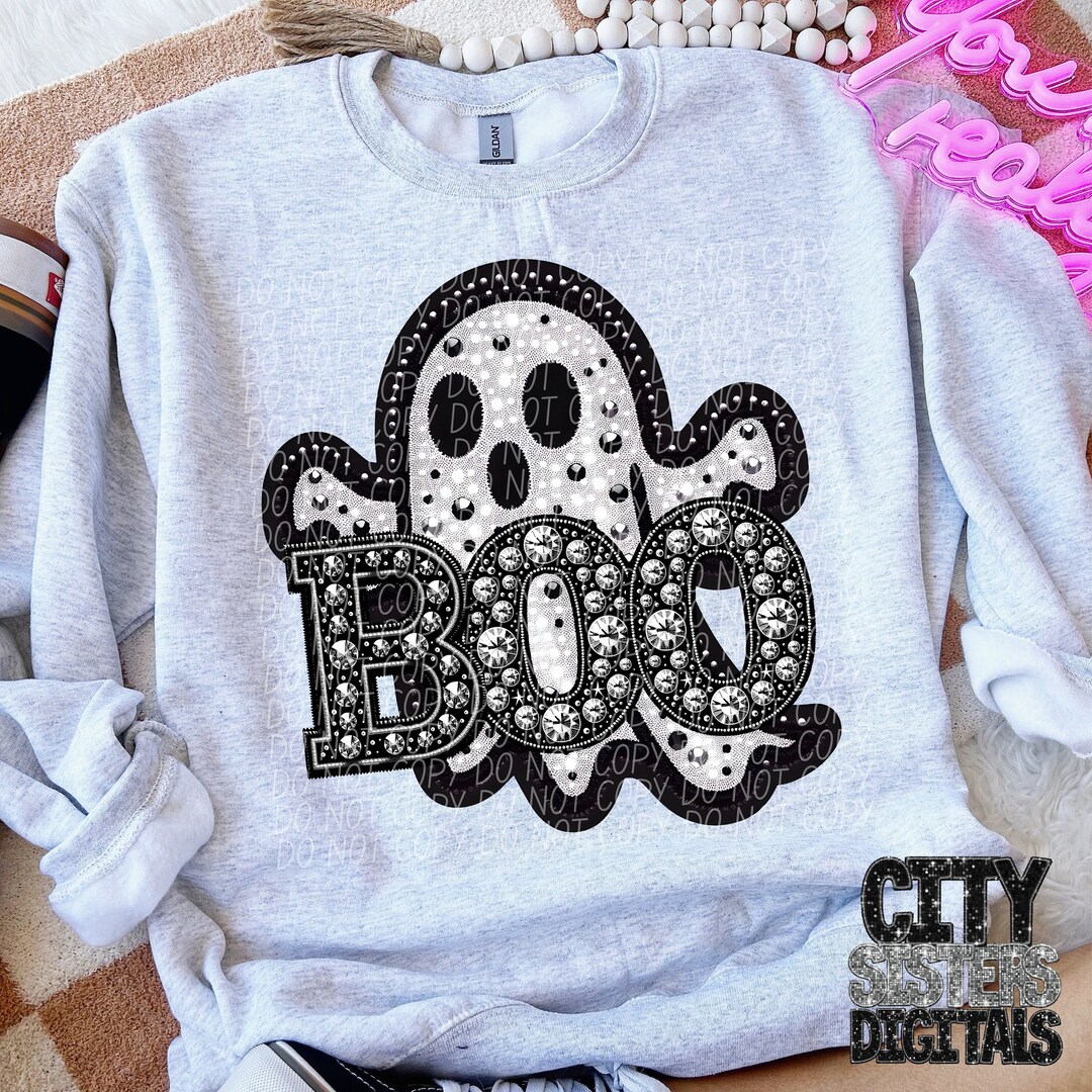 BOO Png, Rhinestone Boo Png, Halloween Digital for Sublimation and Dtf ...