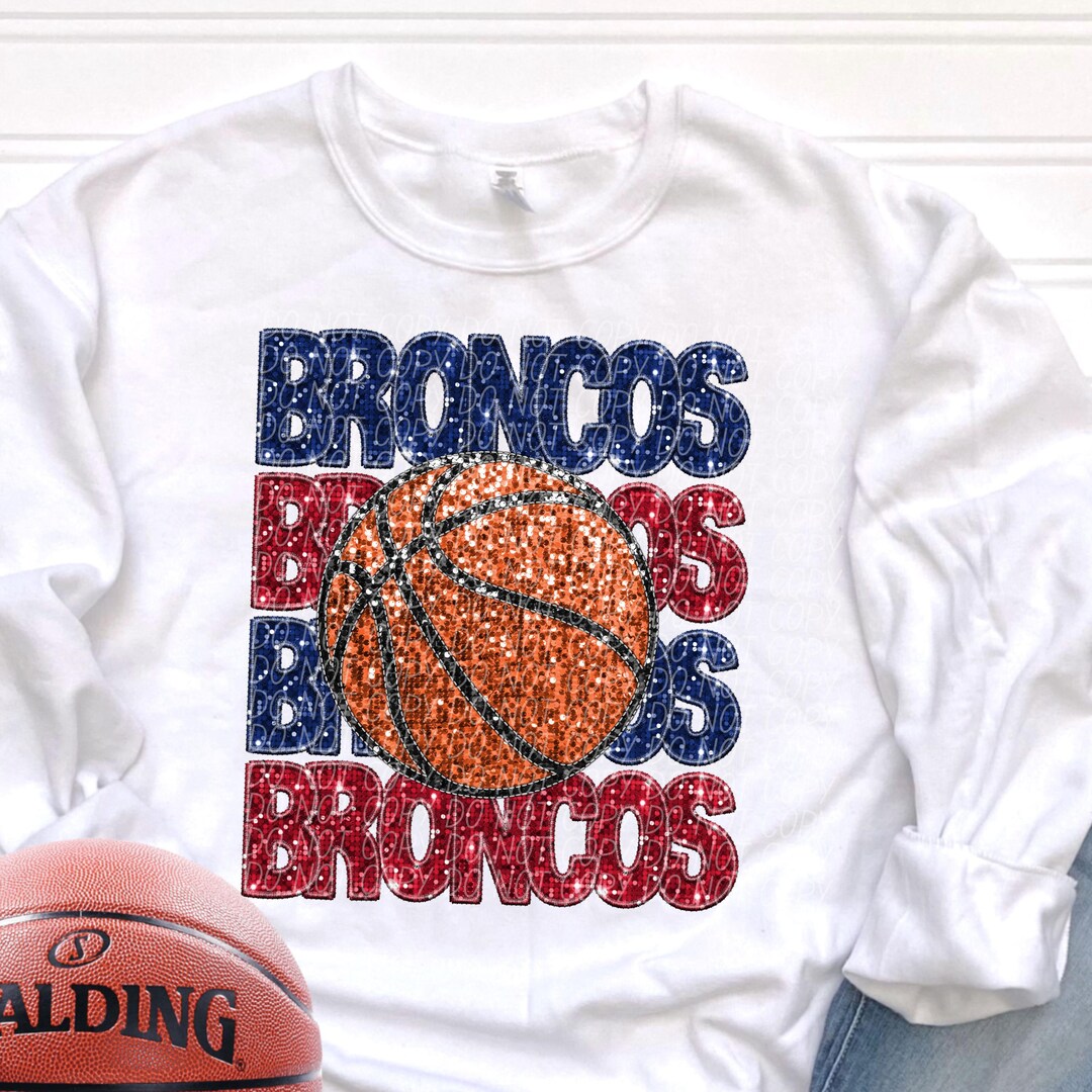 BRONCOS BASKETBALL Digital for Sublimation & Dtf, Glitter Faux ...