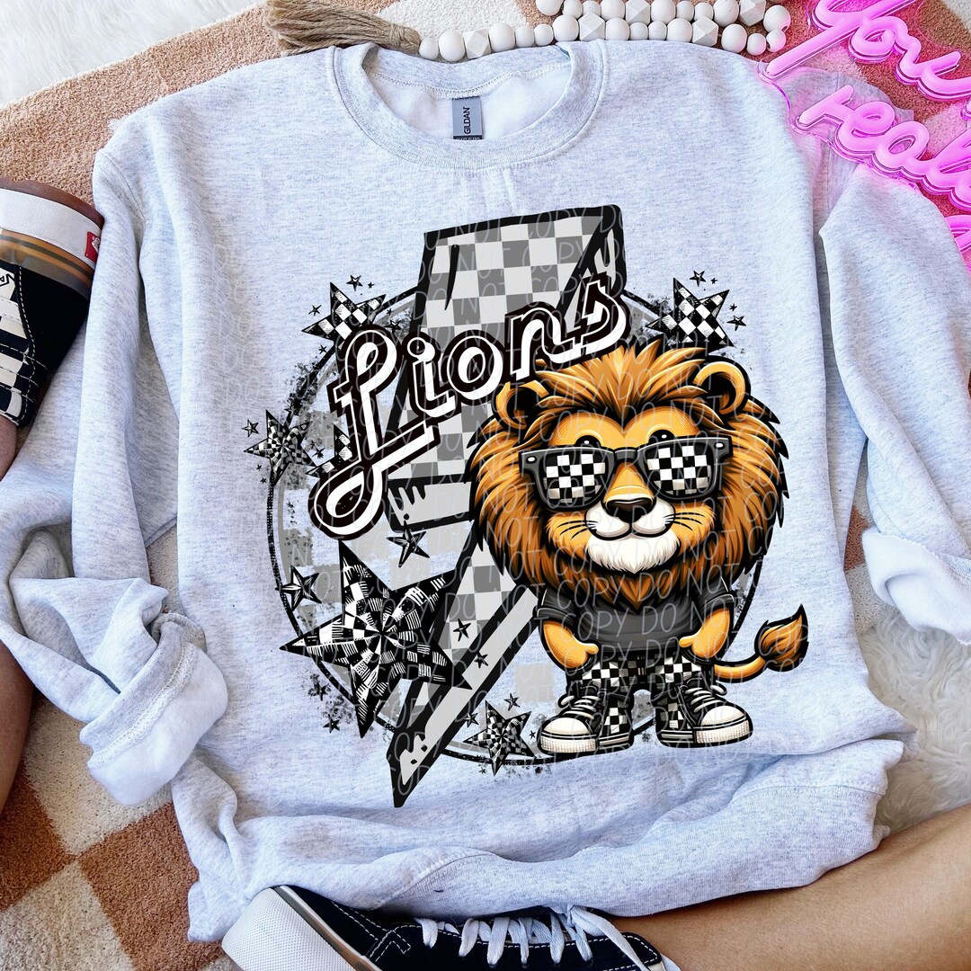 LIONS Png, Lions School Spirit Digital for Sublimation & Dtf, Lions ...