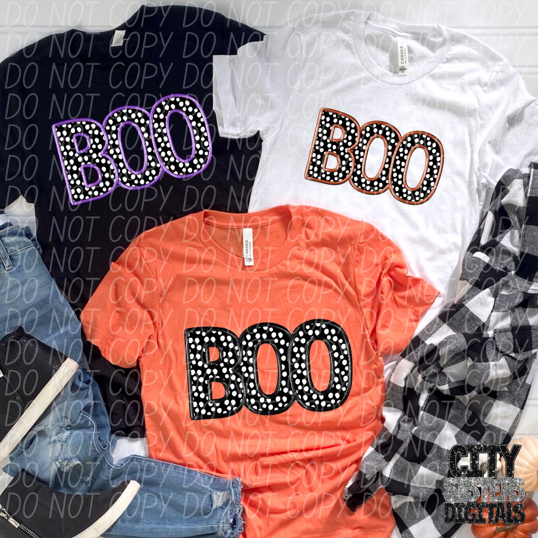 BOO Png Set, Faux Embroidery HALLOWEEN Png, Halloween Digital for ...