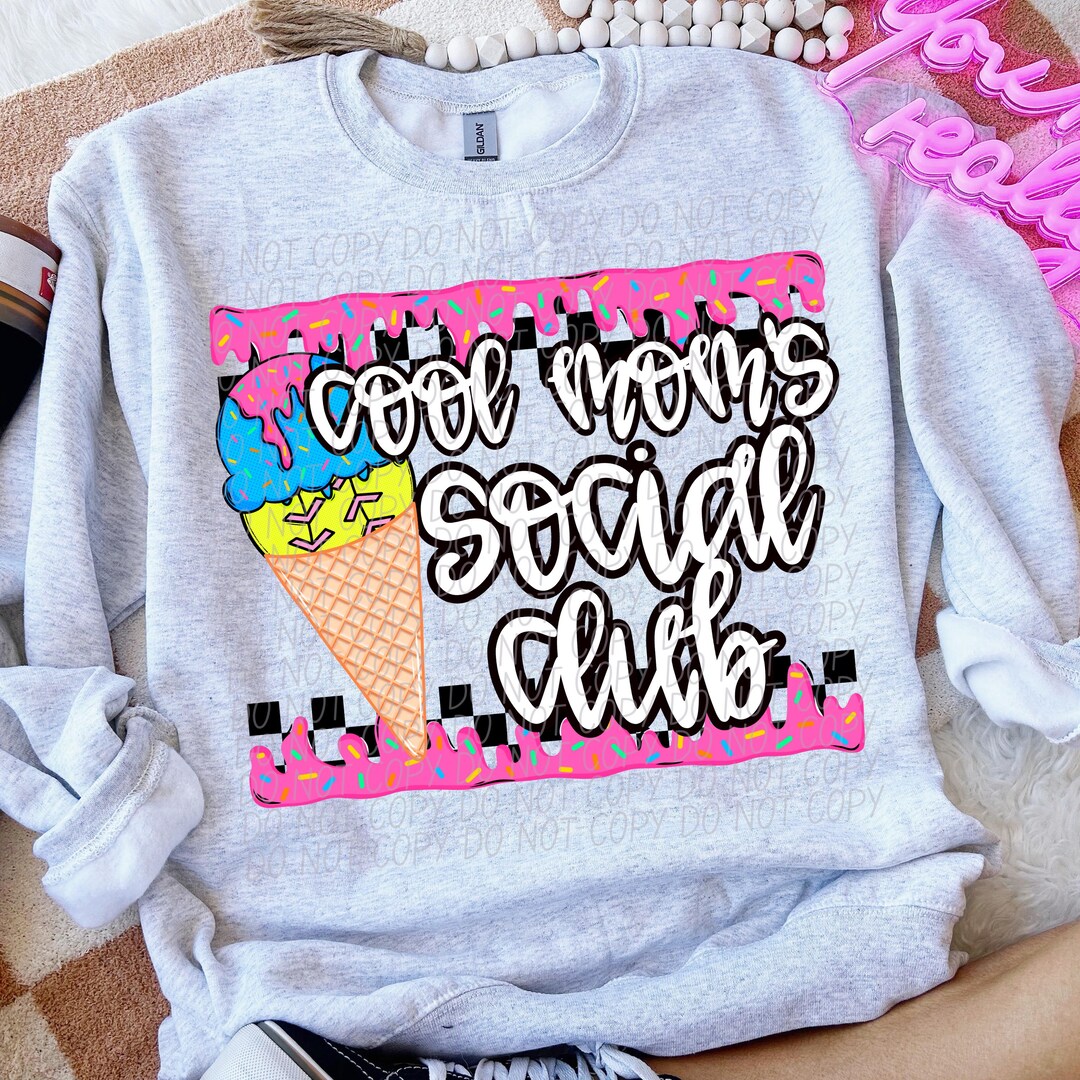 COOL MOMS SOCIAL Club Softball Png, Softball Sleeve Png, Softball Mom ...