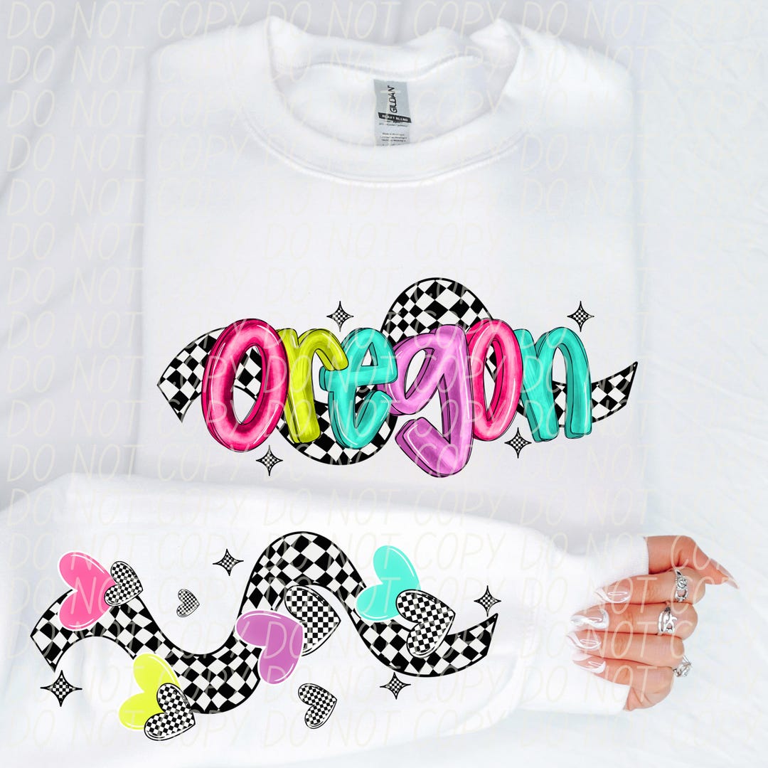 OREGON Png, Oregon W/heart Sleeve Png, Oregon Valentines Day Png ...