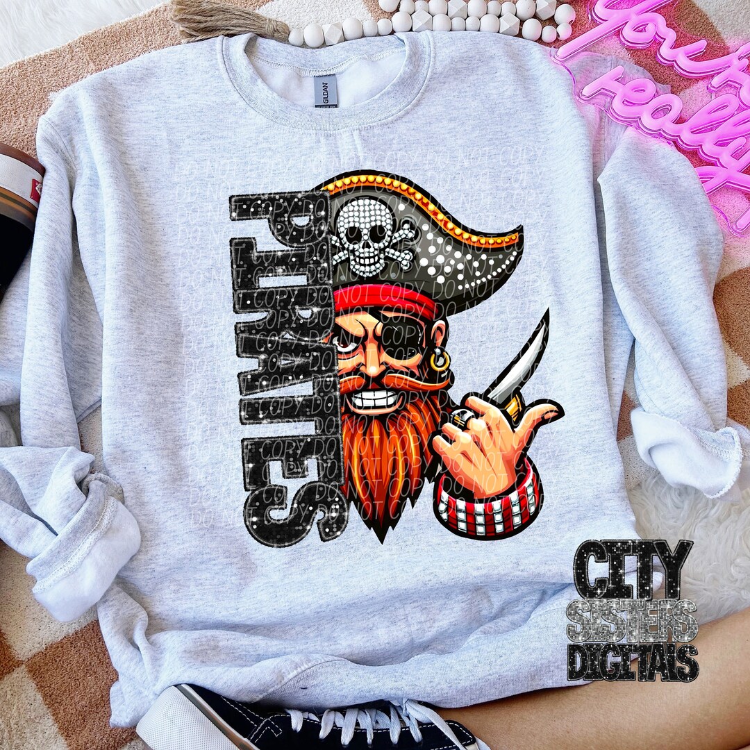 PIRATES Png, Rhinestone Glitter Faux Embroidery Pirate, Rhinestone ...