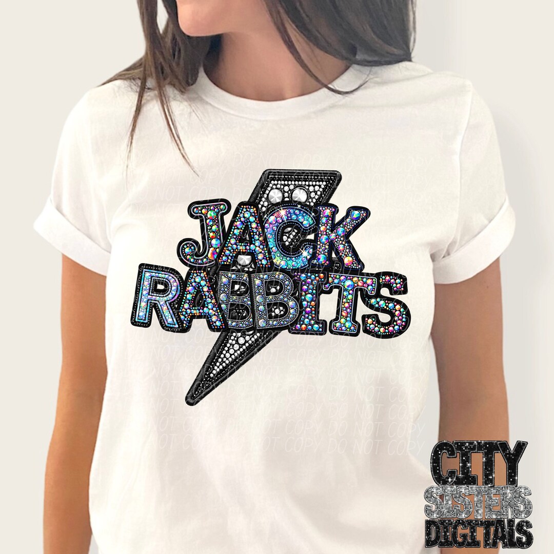 JACK RABBITS Png, Rhinestone Faux Embroidery Jack Rabbits Png ...