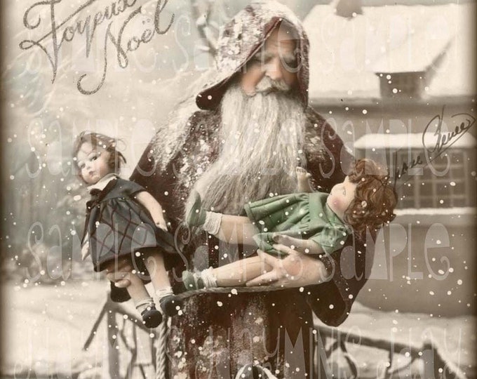 French Christmas Le Pere Noel With Lenci Dolls French - Etsy