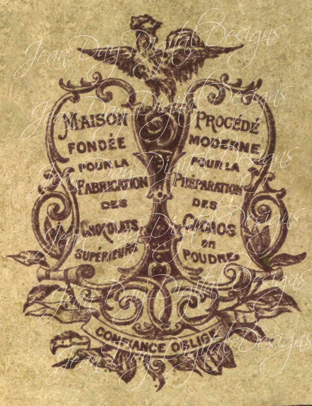 French Revillon Chocolate Box Label Logo- French Box Image - Photo Scan ...