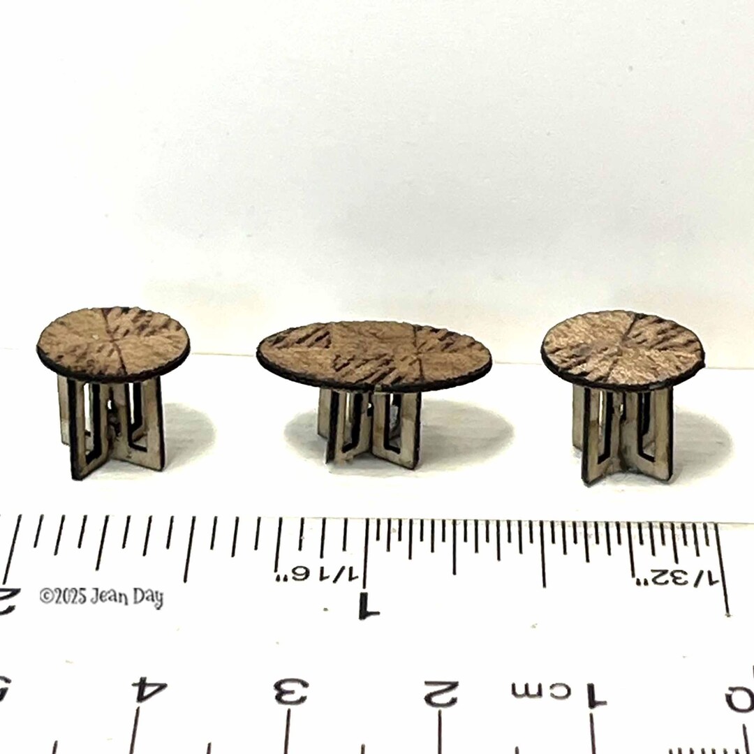 KIT Smaller Laser Cut & Engraved Oval Coffee Table and 2 Side Tables ...