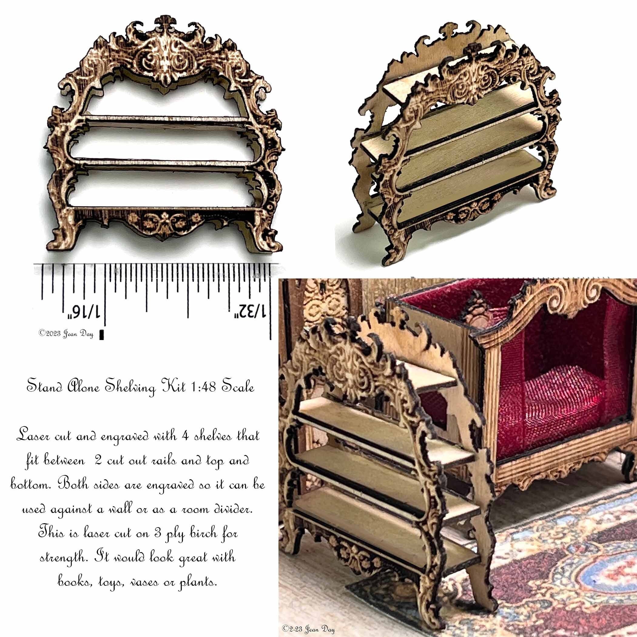 KIT French Rococo Stand Alone Shelving KIT, 1:48, Quarter Scale ...