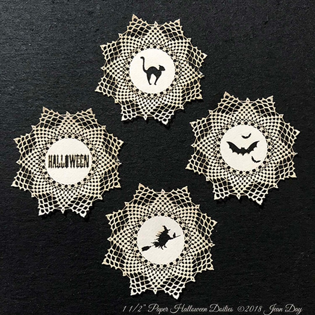 Miniature Halloween Doily, One, 1:12 Scale Doily in Your Choice of 4 ...