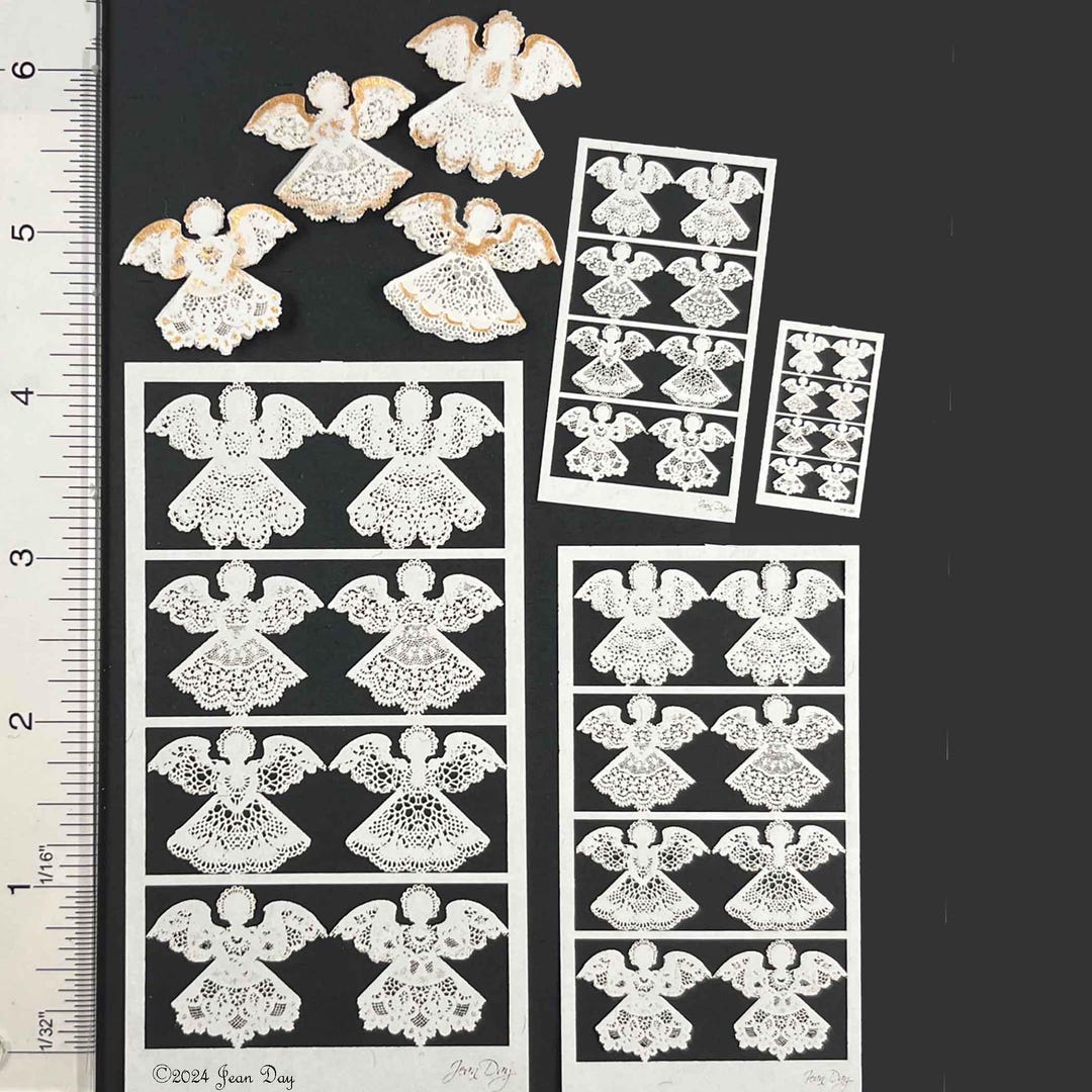 KIT, Lace Angels for Christmas Tree or Other Displays, 4 Angels Glued ...