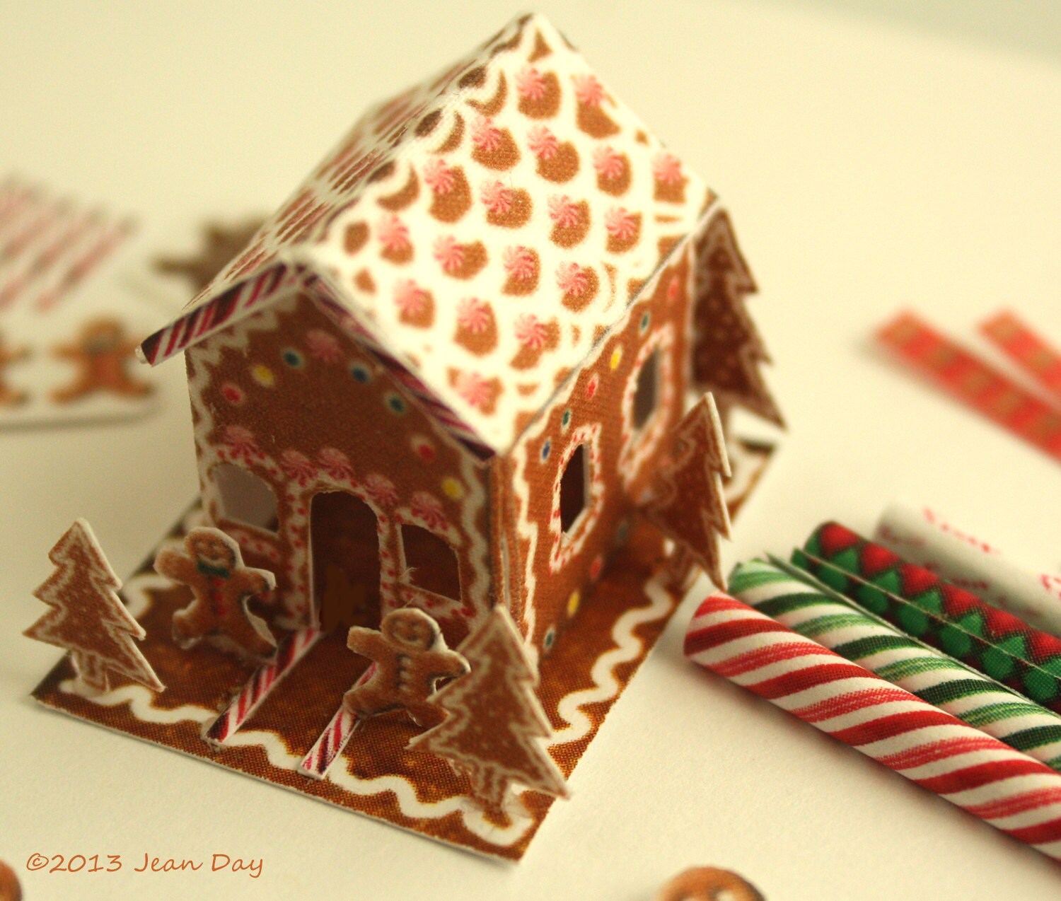 KIT Gingerbread House and Decorating KIT Fabric and Paper - Etsy
