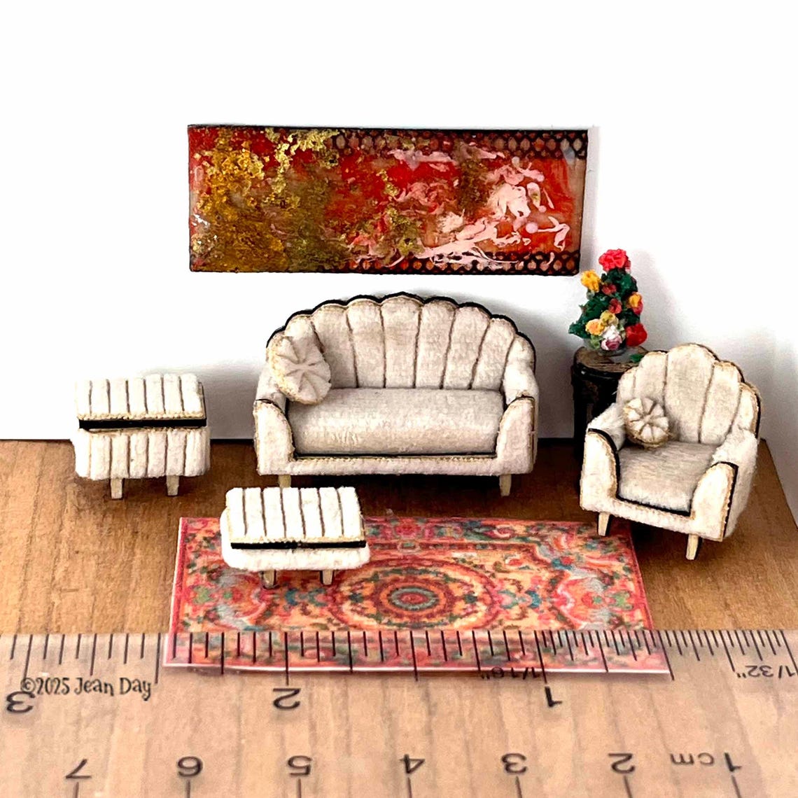KIT Shell Tufted Sofa Kit, Laser Cut and Engraved, Quarter Scale 1:48 ...