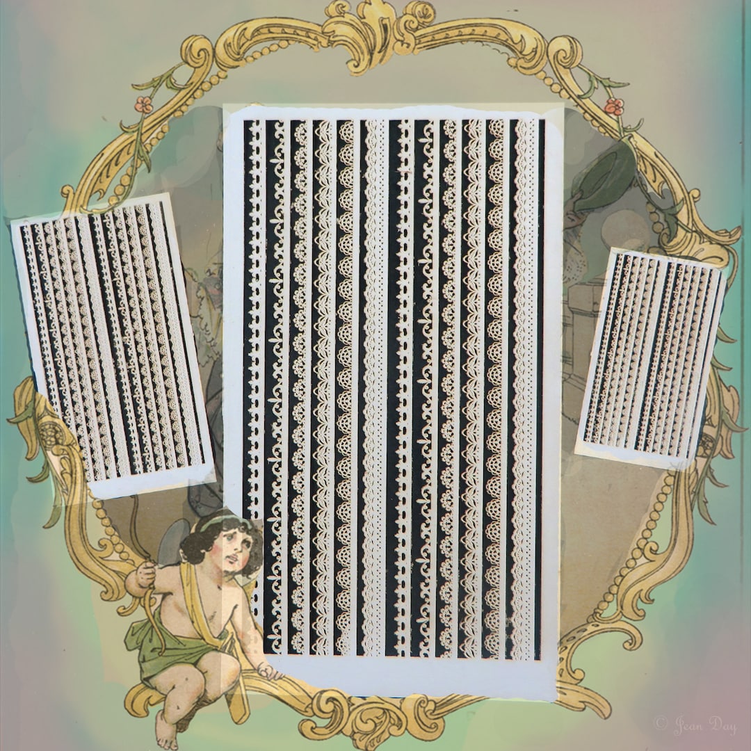 Miniature Dollhouse Lace Edging and Trims Kit in 3 Scales on Paper in ...