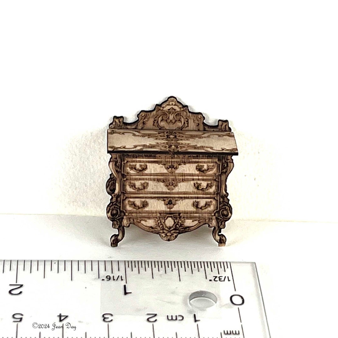 KIT Bedroom Dresser KIT, 1:48, Quarter Scale Dollhouse Miniature, DIY ...