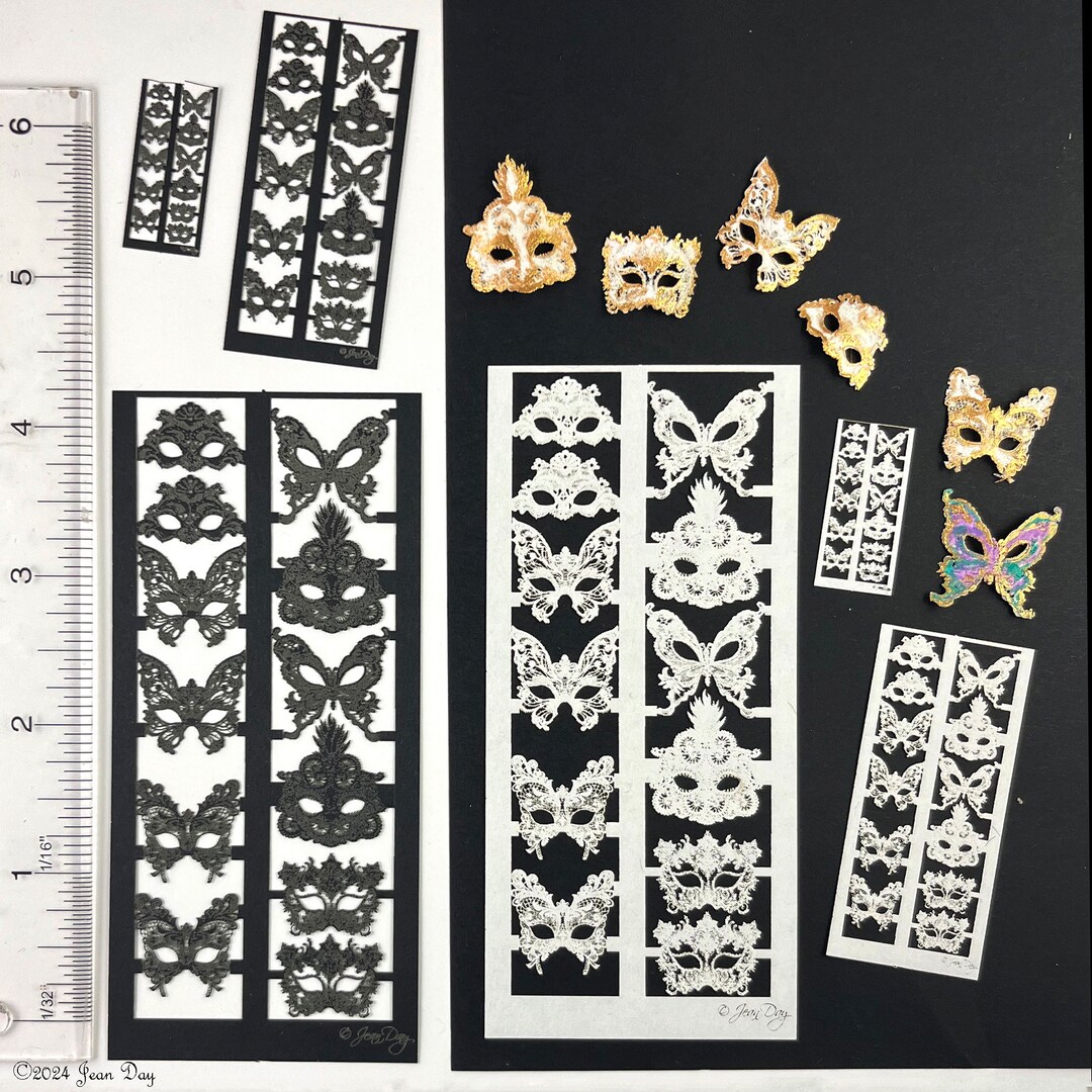 KIT, Lace Masks for Carnival or Halloween, 6 Masks Glued Back to Back ...