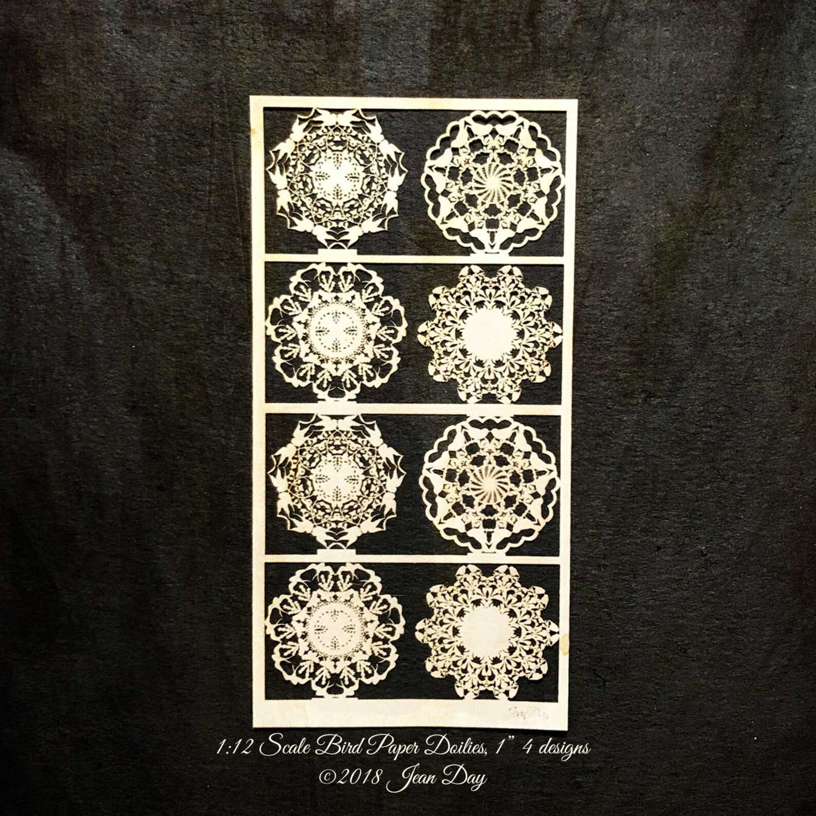 Miniature Dollhouse Bird Paper Doilies 1 Inch, 1:12 Scale Paper, 8 ...