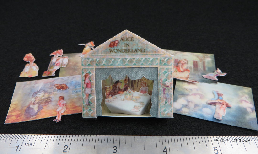 Miniature Alice in Wonderland Toy Theater Kit in 1:12, Wall Hanging Art ...