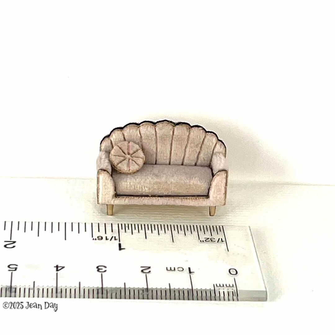 KIT Shell Tufted Sofa Kit, Laser Cut and Engraved, Quarter Scale 1:48 ...