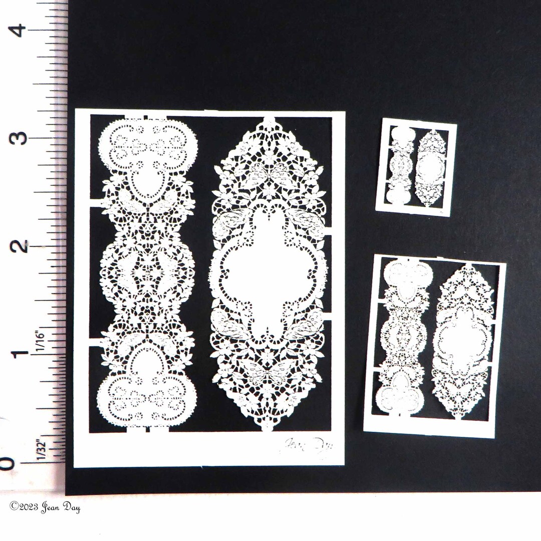 KIT French Butterfly Paper Lace Runners Kit in 3 Scales, Dollhouse ...