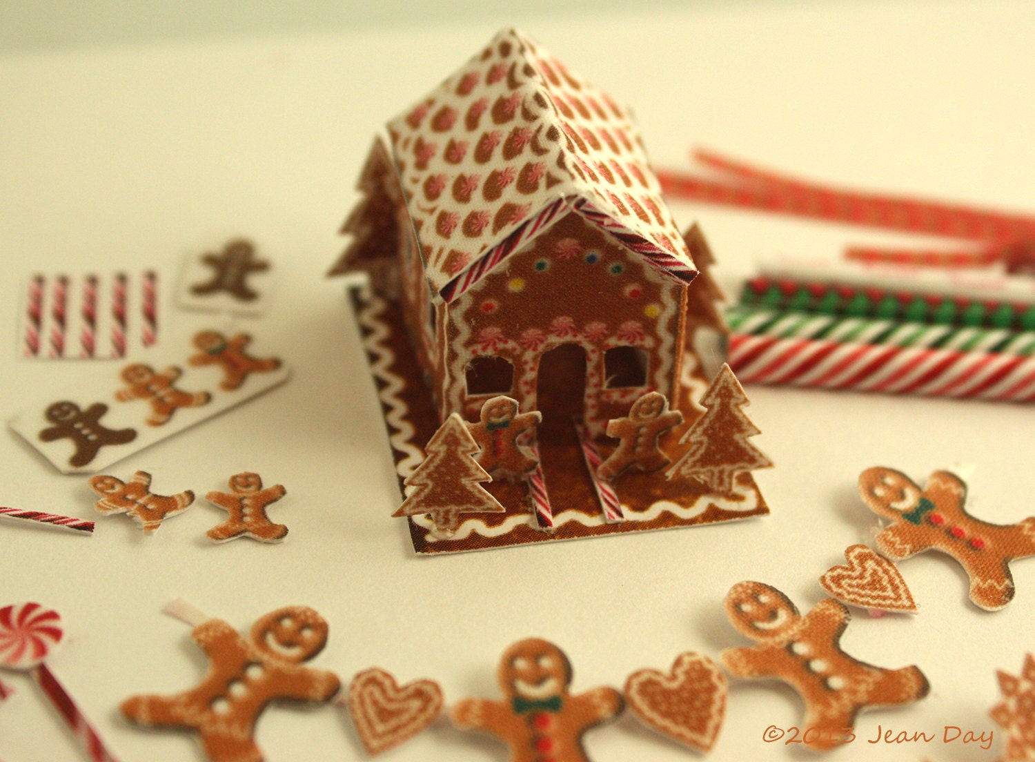 KIT Gingerbread House and Decorating KIT Fabric and Paper - Etsy