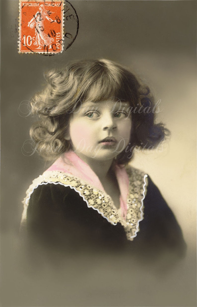 Chere Marie Lovely Young Lady With Great Curls French | Etsy