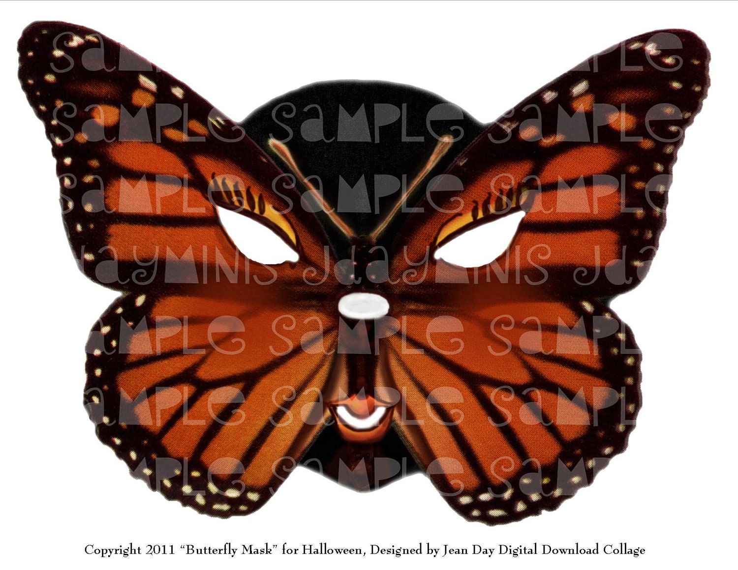 Monarch Butterfly Mask Template