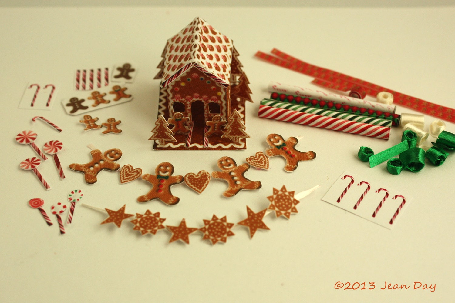 KIT Gingerbread House and Decorating KIT Fabric and Paper - Etsy