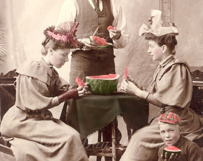 Eating Watermelon in Winnipeg Late 1800's Photo Scan - Etsy