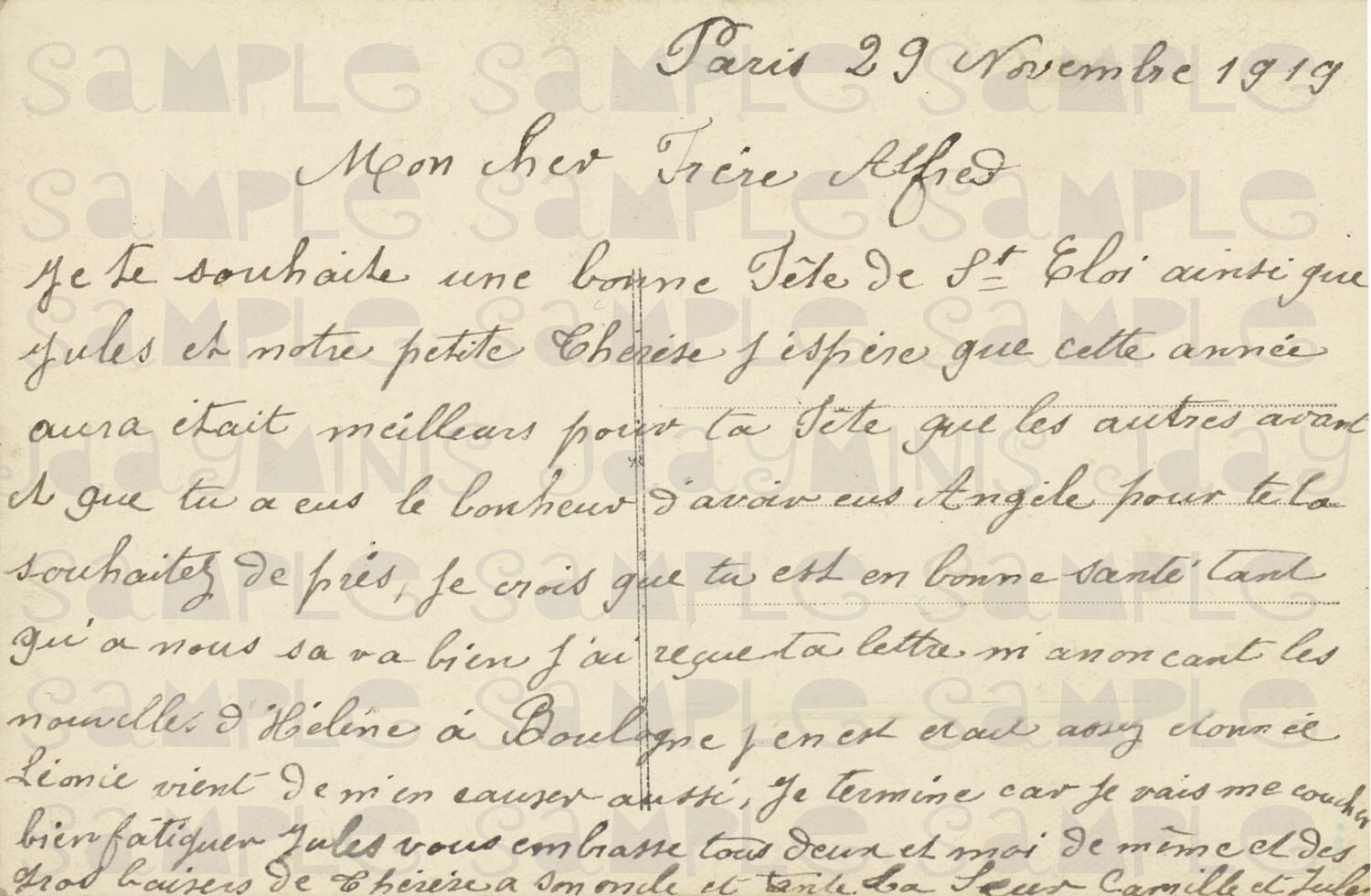 Paris Script 1919 Paris French Postcard Photo Scan - Etsy