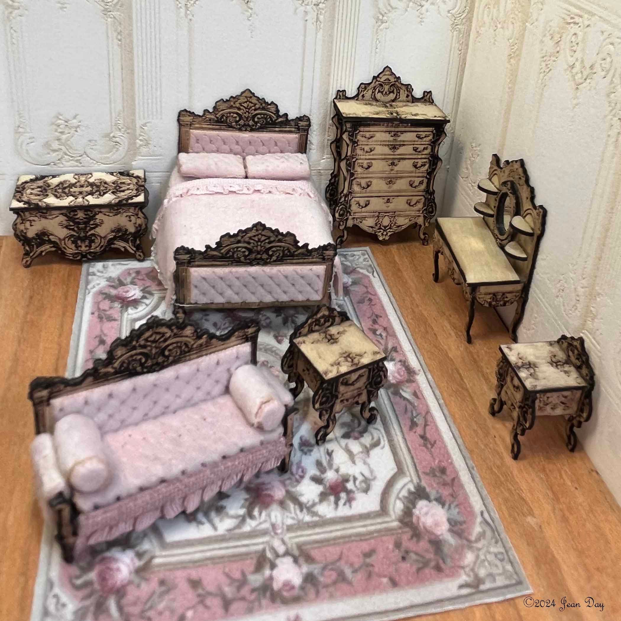 KIT Tufted Rococo Daybed or Sofa Kit, Laser Cut and Engraved Quarter ...