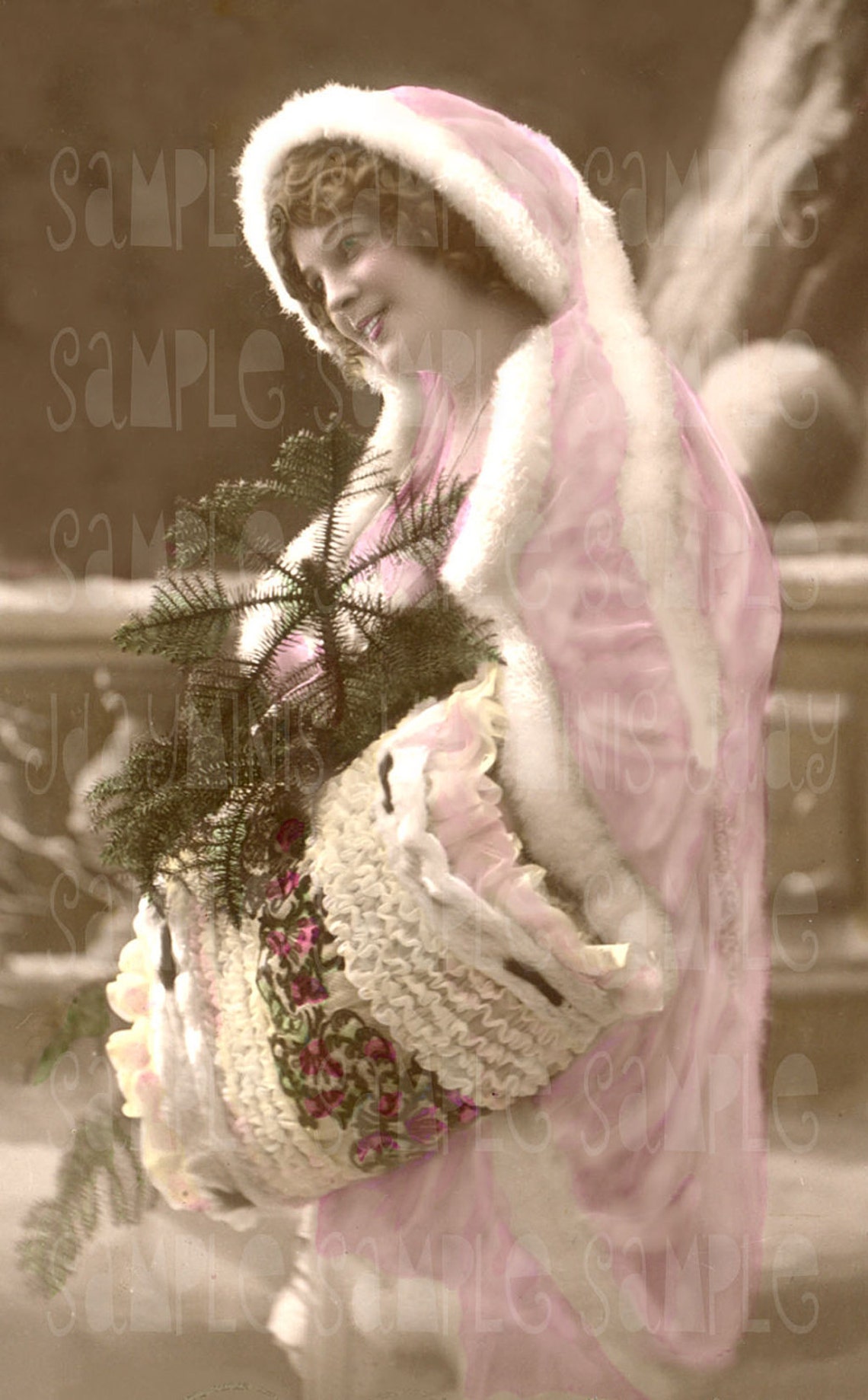 French Christmas Lovely Cecile French Postcard 1908 Scan - Etsy