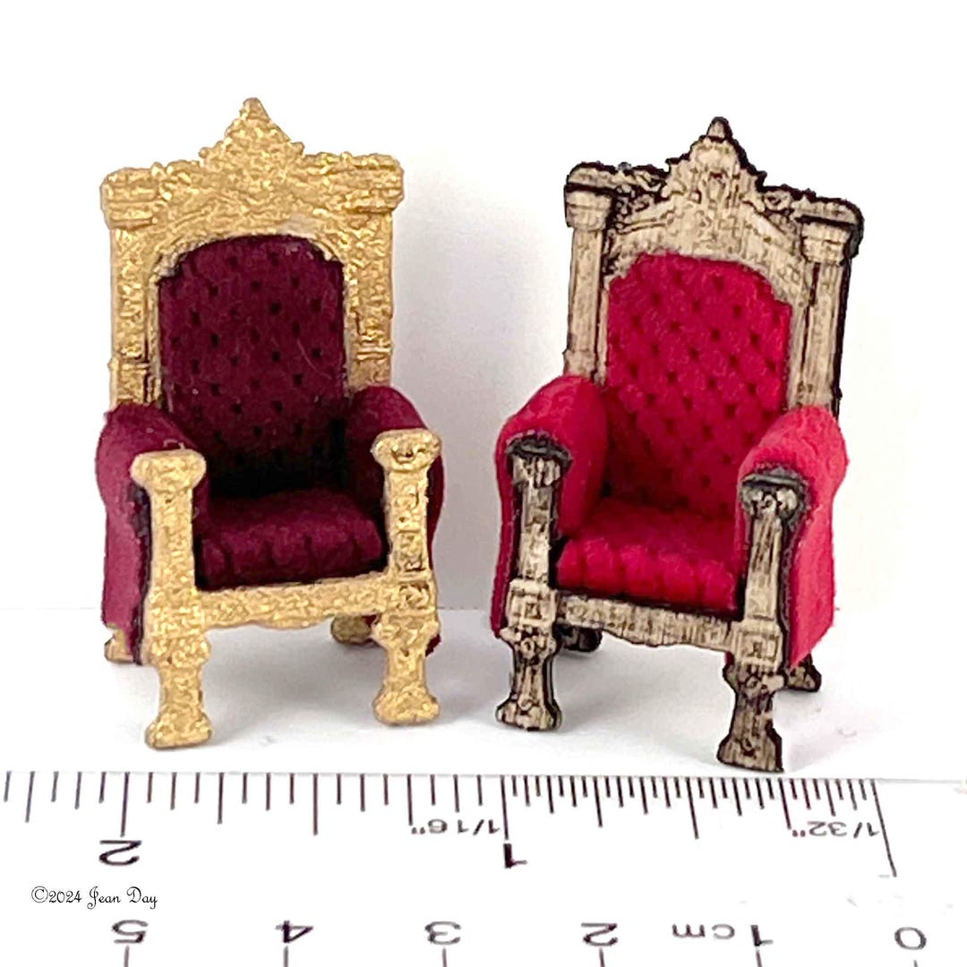 KIT Tufted Throne Kit, Laser Cut and Engraved in Quarter Scale 1:48 ...