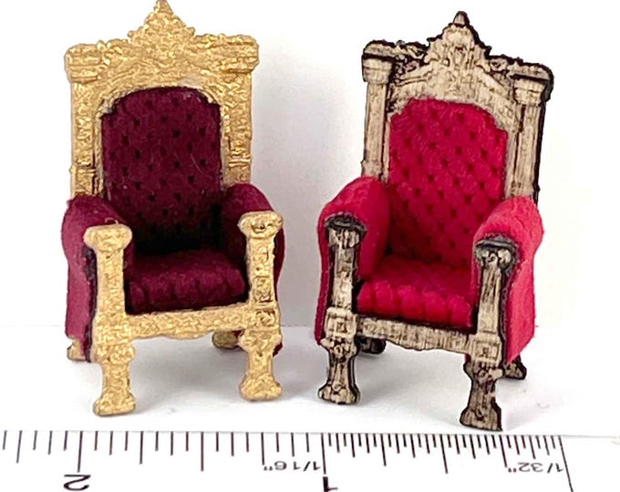 1:12 Scale Dolls House Carved Medieval /tudor Style Throne / Chair Self ...