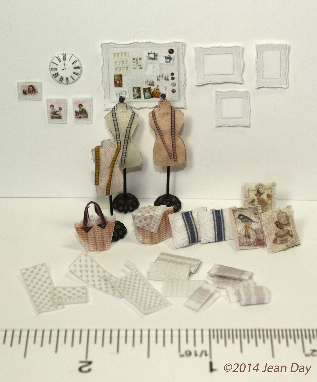 KIT in Quarter Scale, French Sewing Accessories Kit,1:48 Dollhouse ...