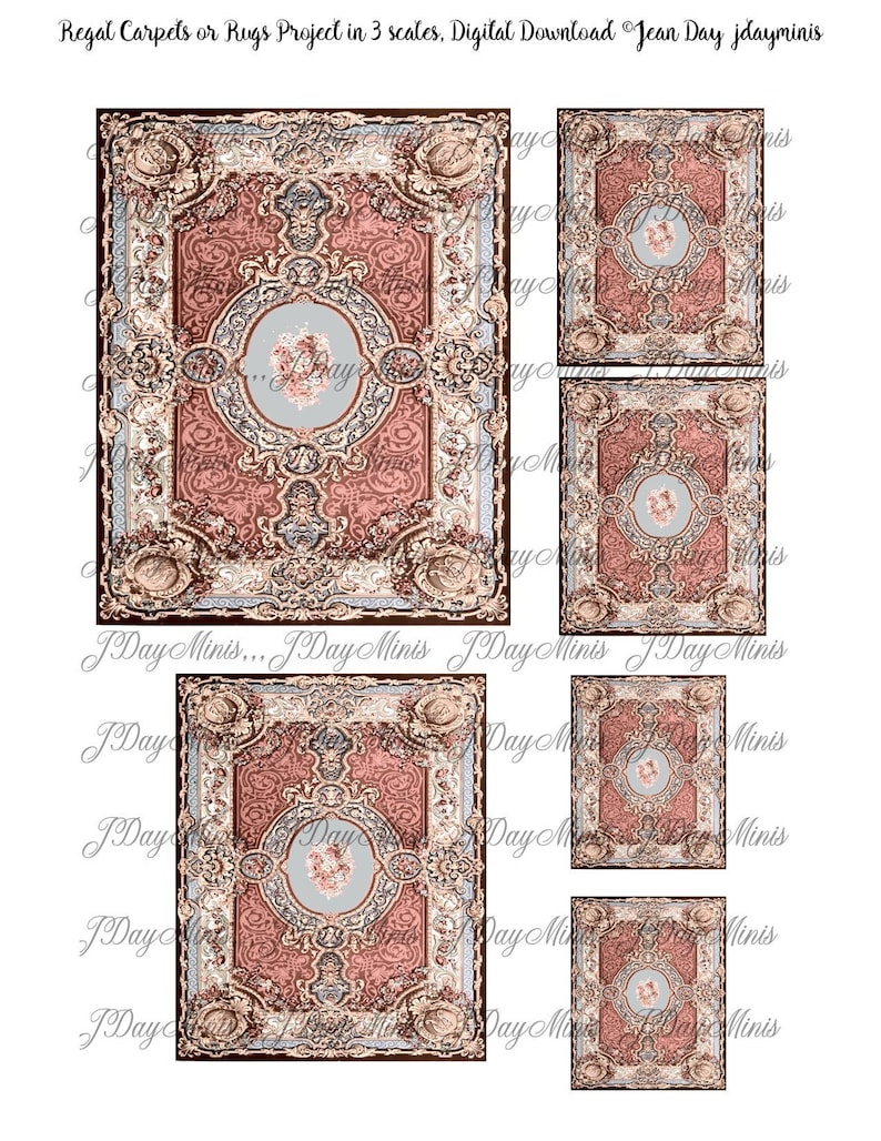Regal Carpets or Rugs Digital Downloads in 3 Scales, 1/12, 1/2, 1/48 ...