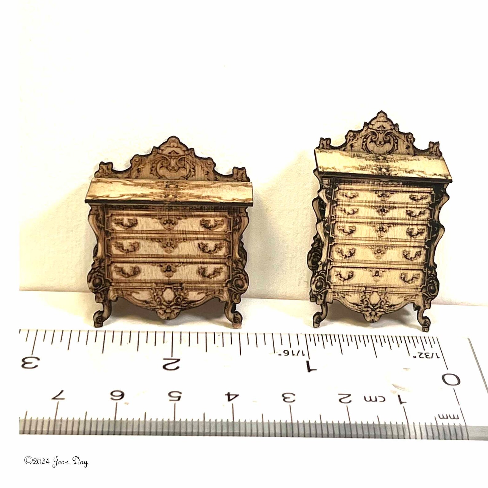 KIT Tall Bedroom Dresser KIT, 1:48, Quarter Scale Dollhouse Miniature ...