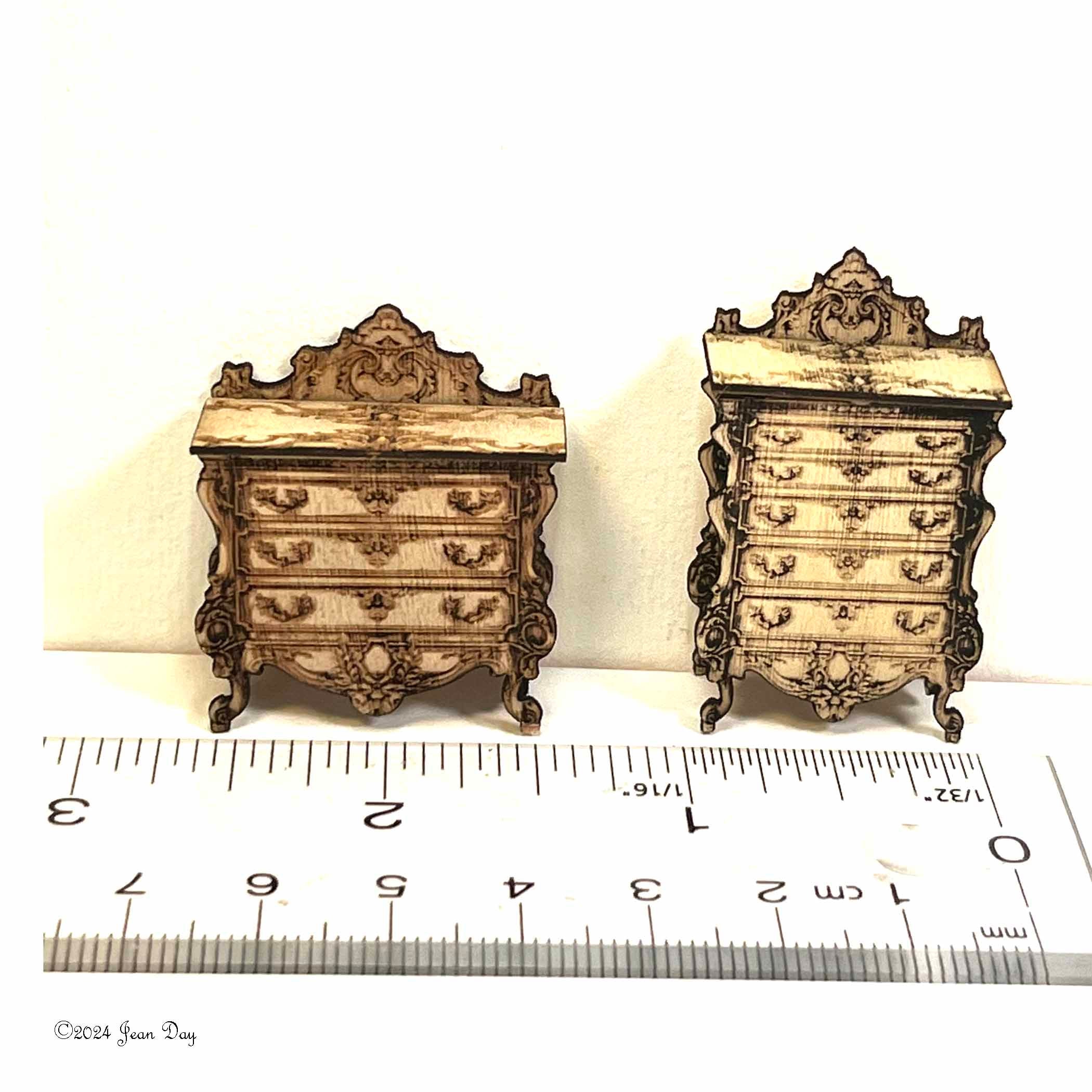 KIT Tall Bedroom Dresser KIT, 1:48, Quarter Scale Dollhouse Miniature ...