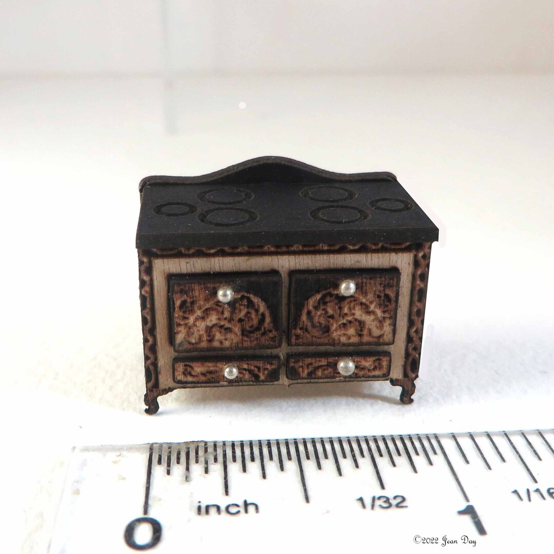 KIT Quarter Scale French Country Stove, Laser Cut and Engraved Kit 1:48 ...